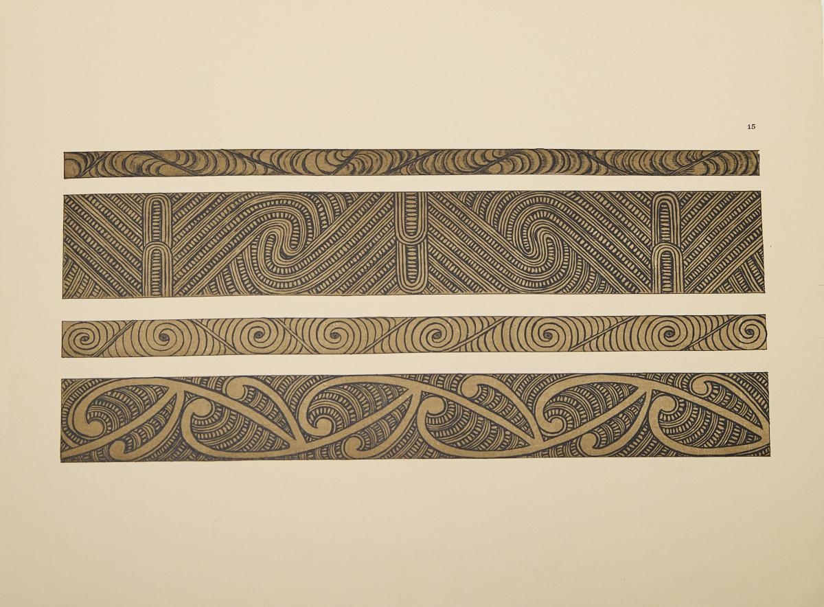 John Henry Menzies | J.H MENZIES: Plate 15, Māori Patterns, Painted ...