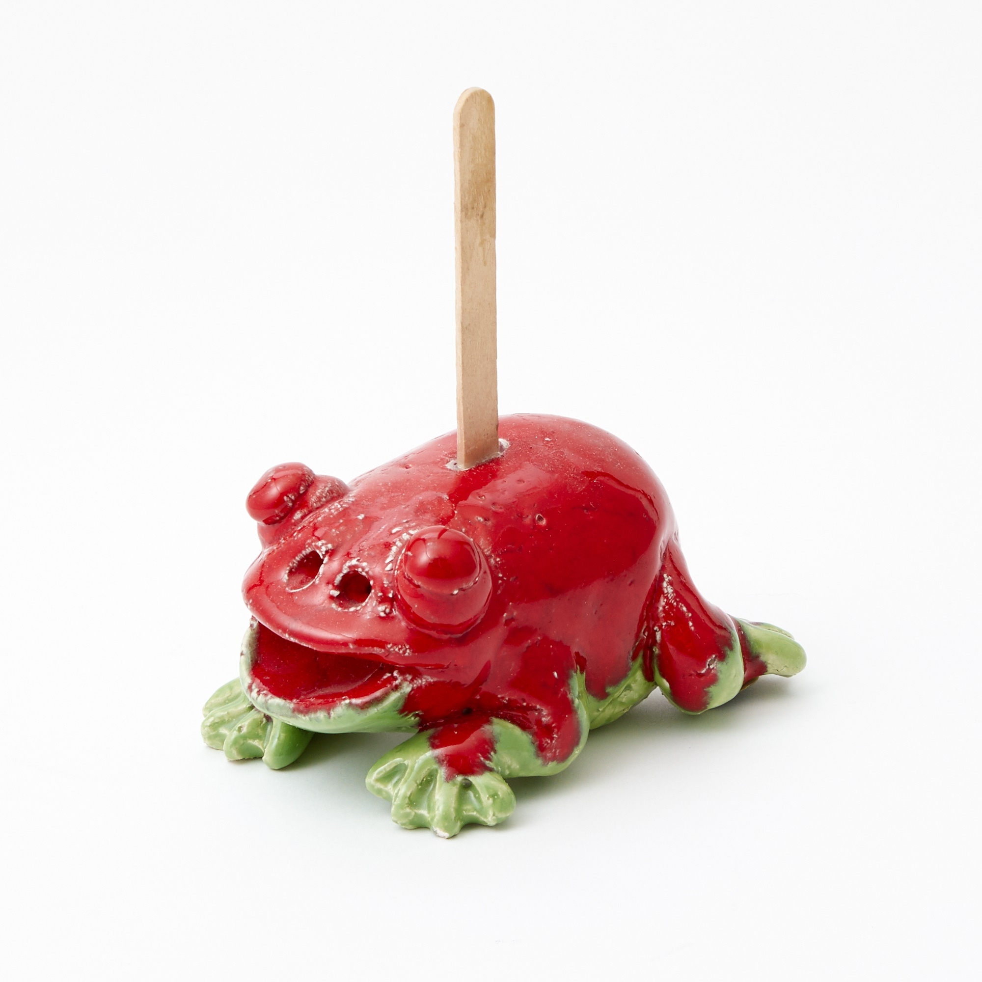 David Gilhooly | David Gilhooly Glazed Ceramic Frog on a Popsicle Stick ...