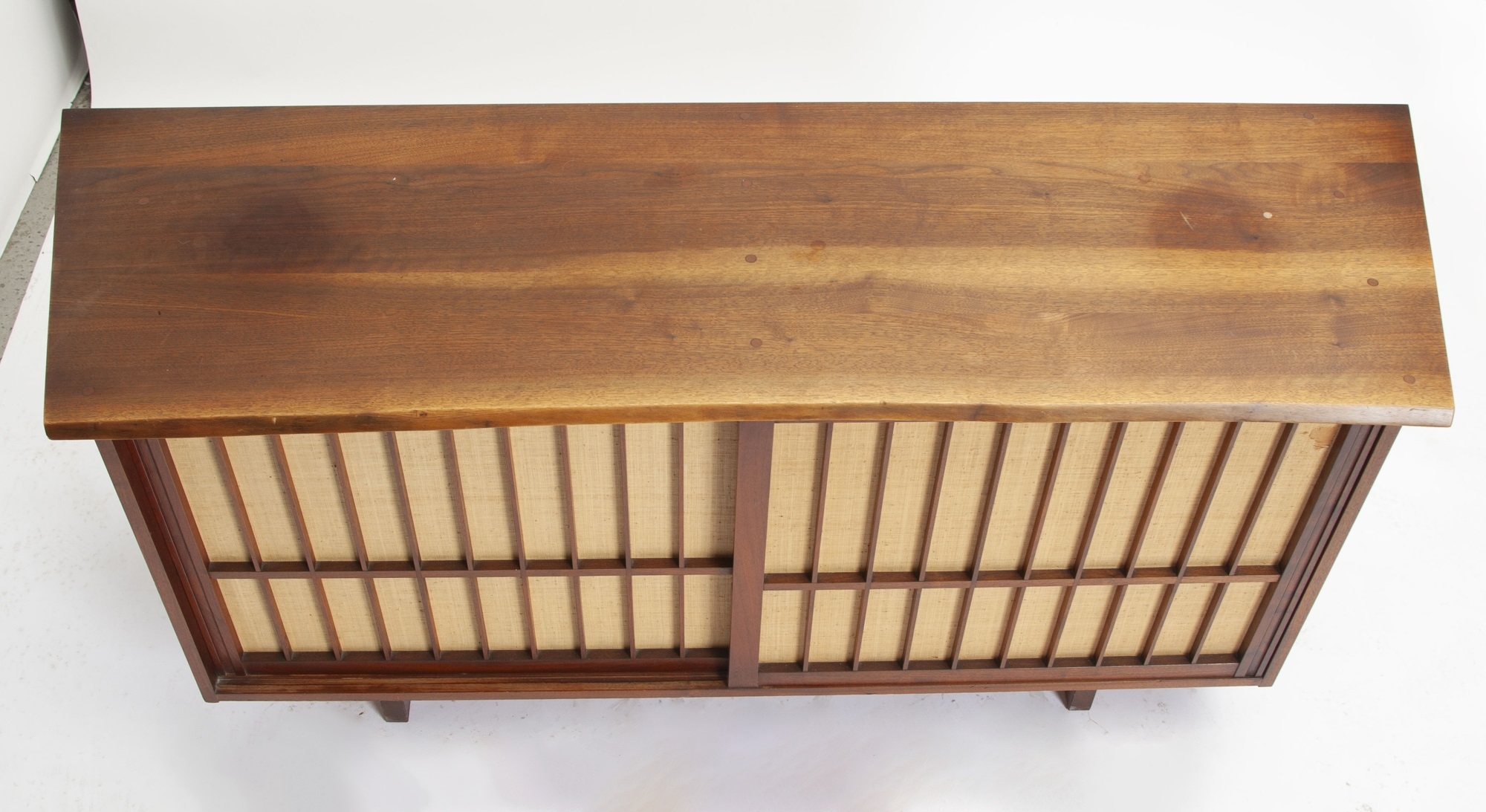 George Nakashima | George Nakashima Walnut and Pandanus Cloth Sliding ...