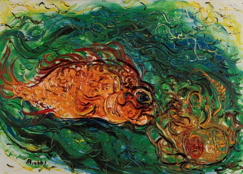Affandi | SELF PORTRAIT, EATING WATERMELON (1976) | MutualArt