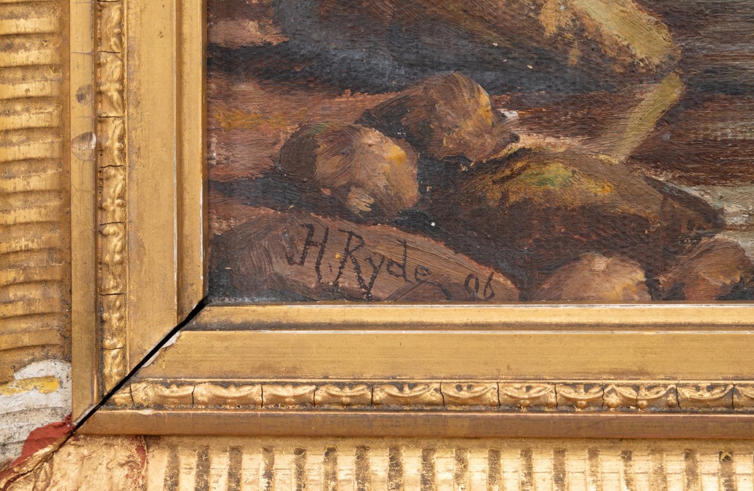 H. Ryde | L. 19TH CENT. H. RYDE OIL LANDSCAPE WITH BRIDGE (1896 ...