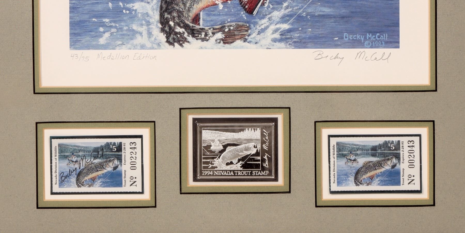 Becky Mccall | McCall Signed Print: Nevada Trout Stamps & Silver Ingot ...