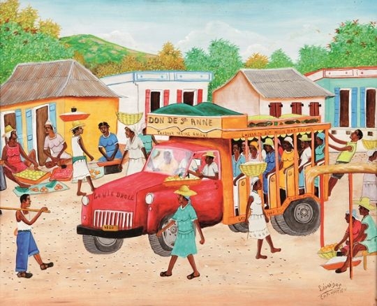 Rony Leonidas | A STREET MARKET IN HAIT | MutualArt