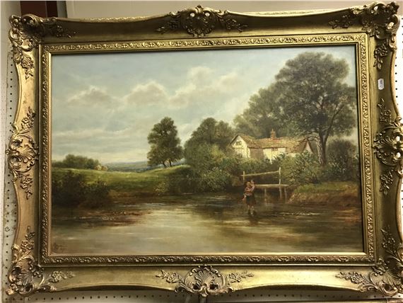 John Henry Boel | Cottage river landscape | MutualArt