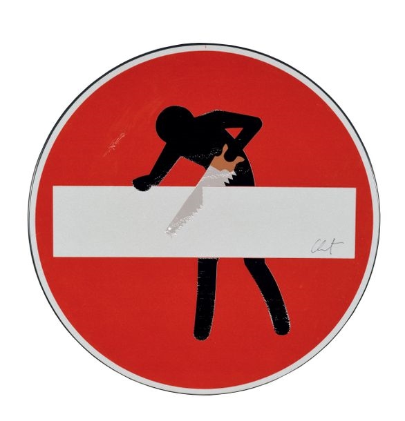 Clet Abraham | Triangle (unique) (2013) | MutualArt