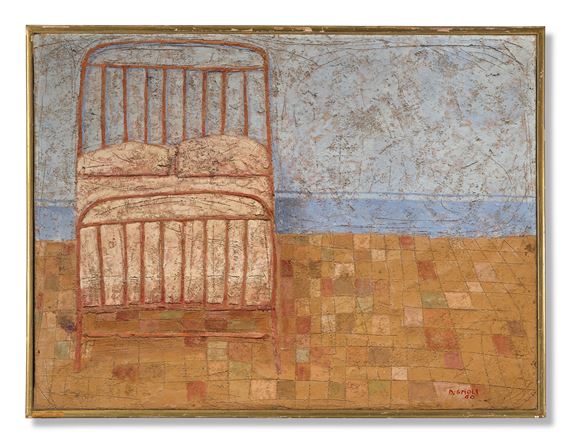 Domenico Gnoli | Neapolitan Bed (1960) | MutualArt