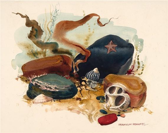 Franklin Bennett | Still Life with Seashells and Starfish | MutualArt