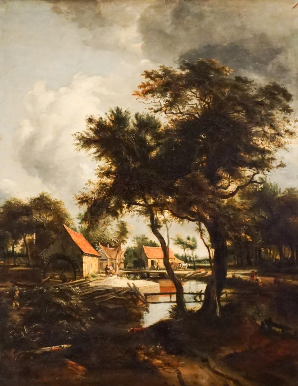 Meindert Hobbema | Farm Landscape with Mill | MutualArt