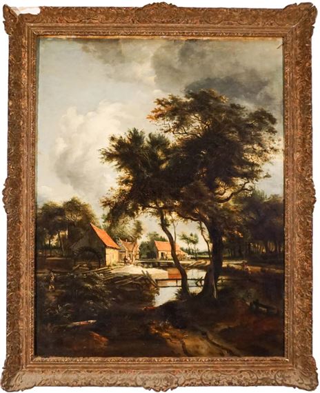 Meindert Hobbema | Farm Landscape with Mill | MutualArt