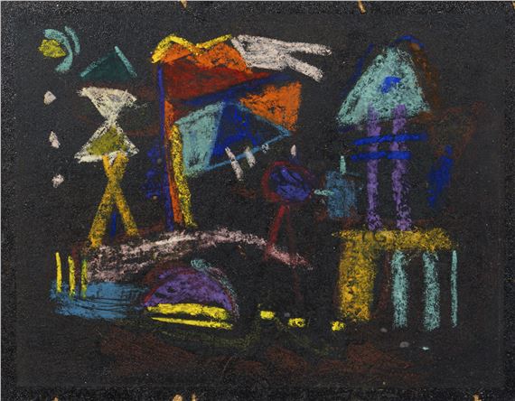 Hennig Albert | Figur und Haus im Mondschein (Circa 1978) | Compare ...