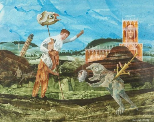 Barry Evans | surrealist image depicting human figures (1979) | MutualArt