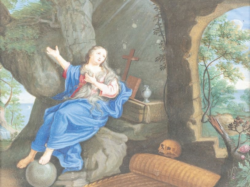 Josef Werner the Younger | Mary Magdalene Penitent Gouache on vellum ...