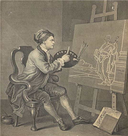 William Hogarth | Hogarth Painting the Comic Muse (1822) | MutualArt