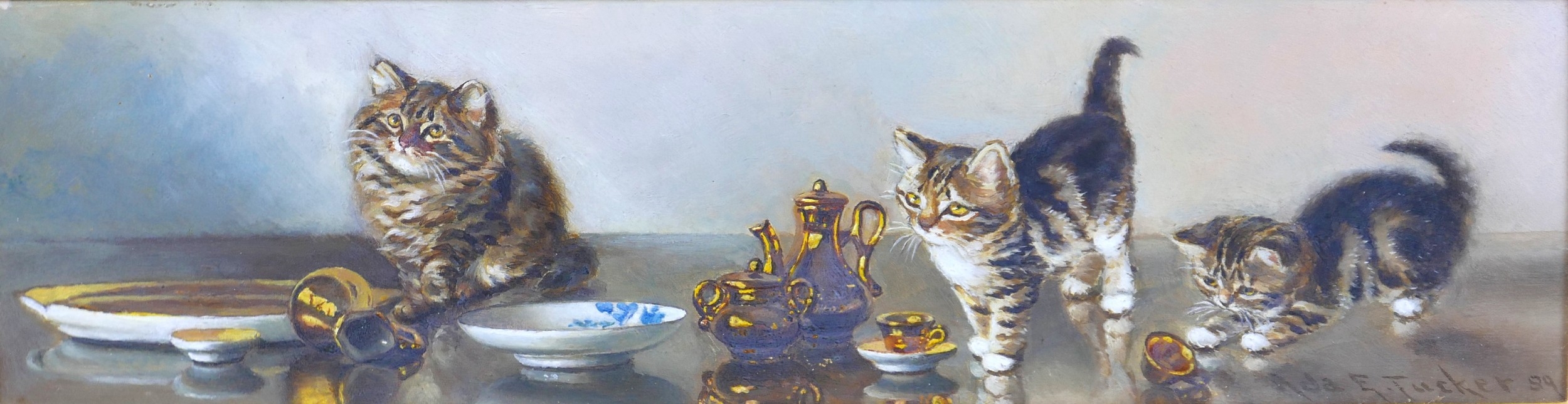 Ada Elizabeth Tucker | Kittens at Play (1889) | MutualArt