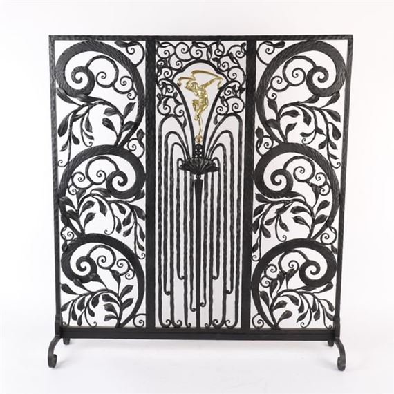 Edgar Brandt | WROUGHT-IRON FIRE SCREEN IN THE EDGAR BRANDT STYLE ...
