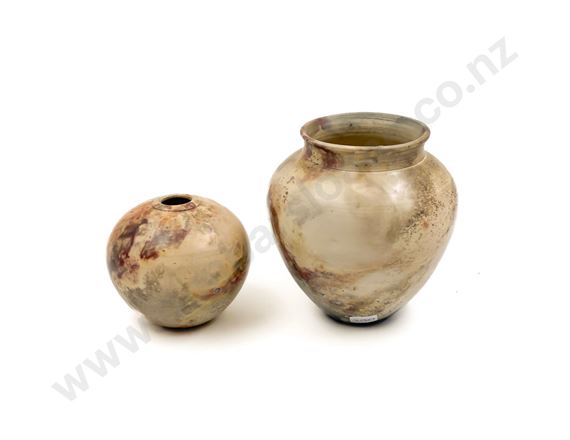 Nonna Nell | Two Pitted Fired Pottery Vases by Nonna Nell | MutualArt