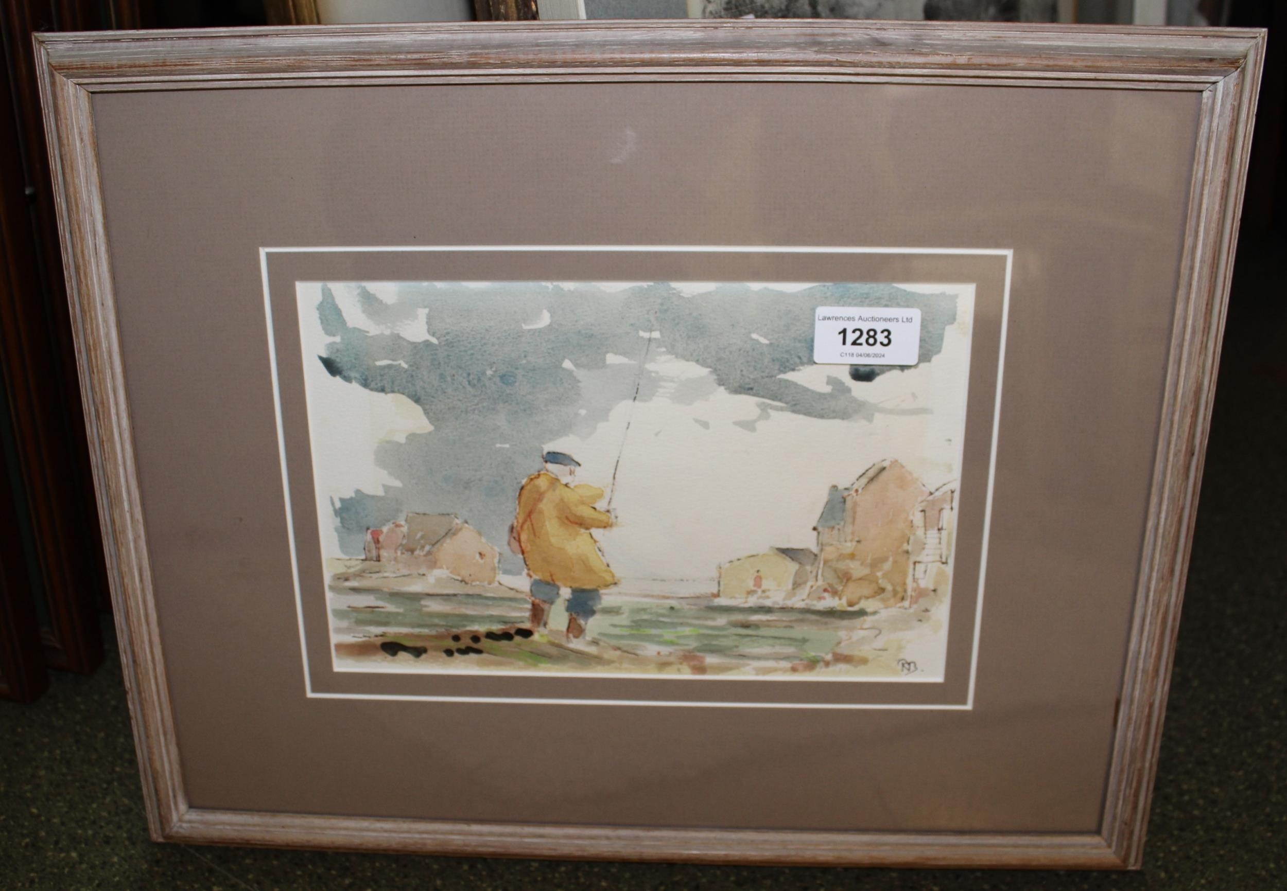 Roland Batchelor | fisherman on a canal | MutualArt