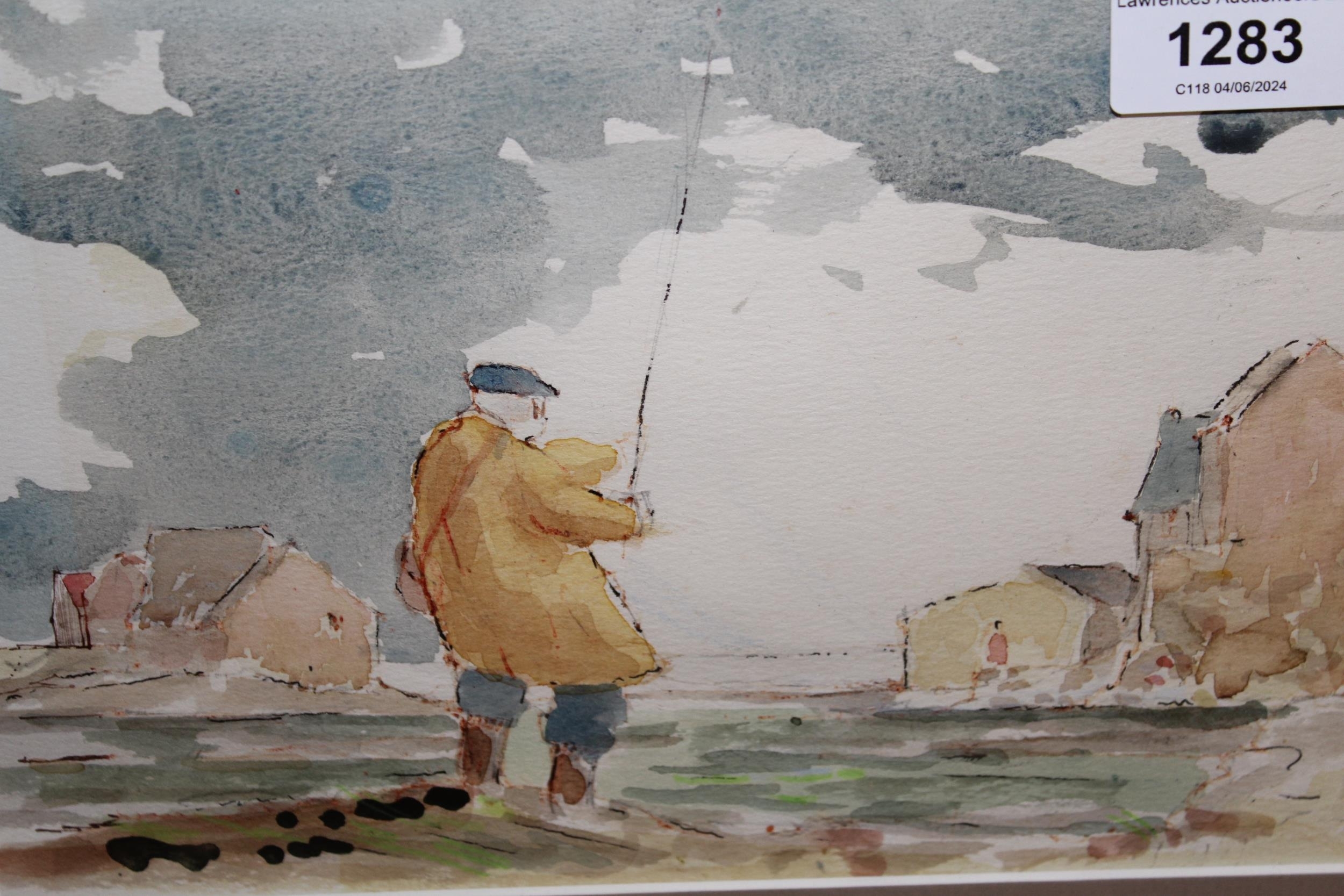 Roland Batchelor | fisherman on a canal | MutualArt