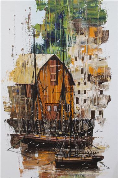 Kevin Platt | ships in harbour | MutualArt