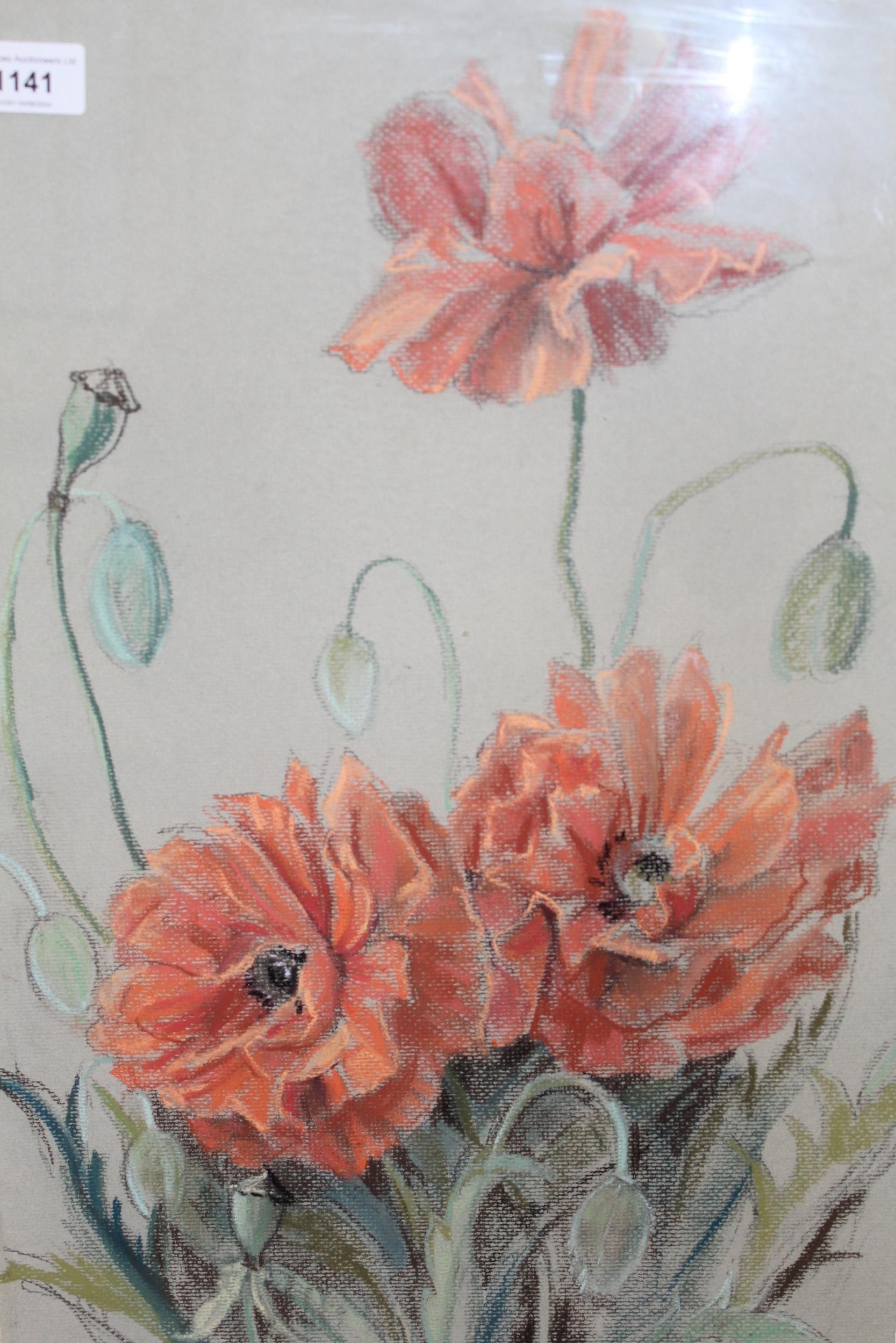 Rosemary Miller | pastel drawing ' Early Poppies ' | MutualArt