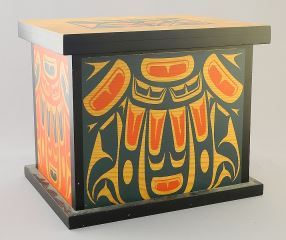 Clarence Wells | Haida Cedar Box signed Clarence Wells | MutualArt