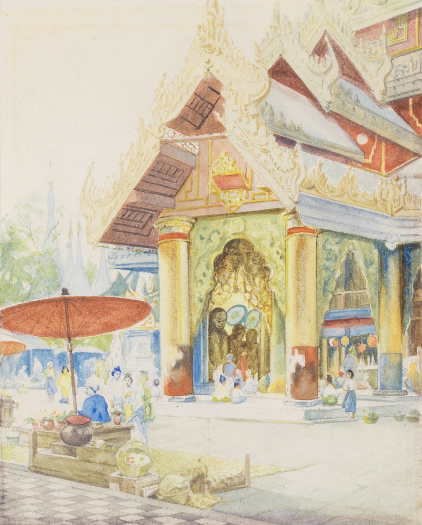 Robert George Talbot Kelly | Shrine on the platform of Shwe Dagon ...