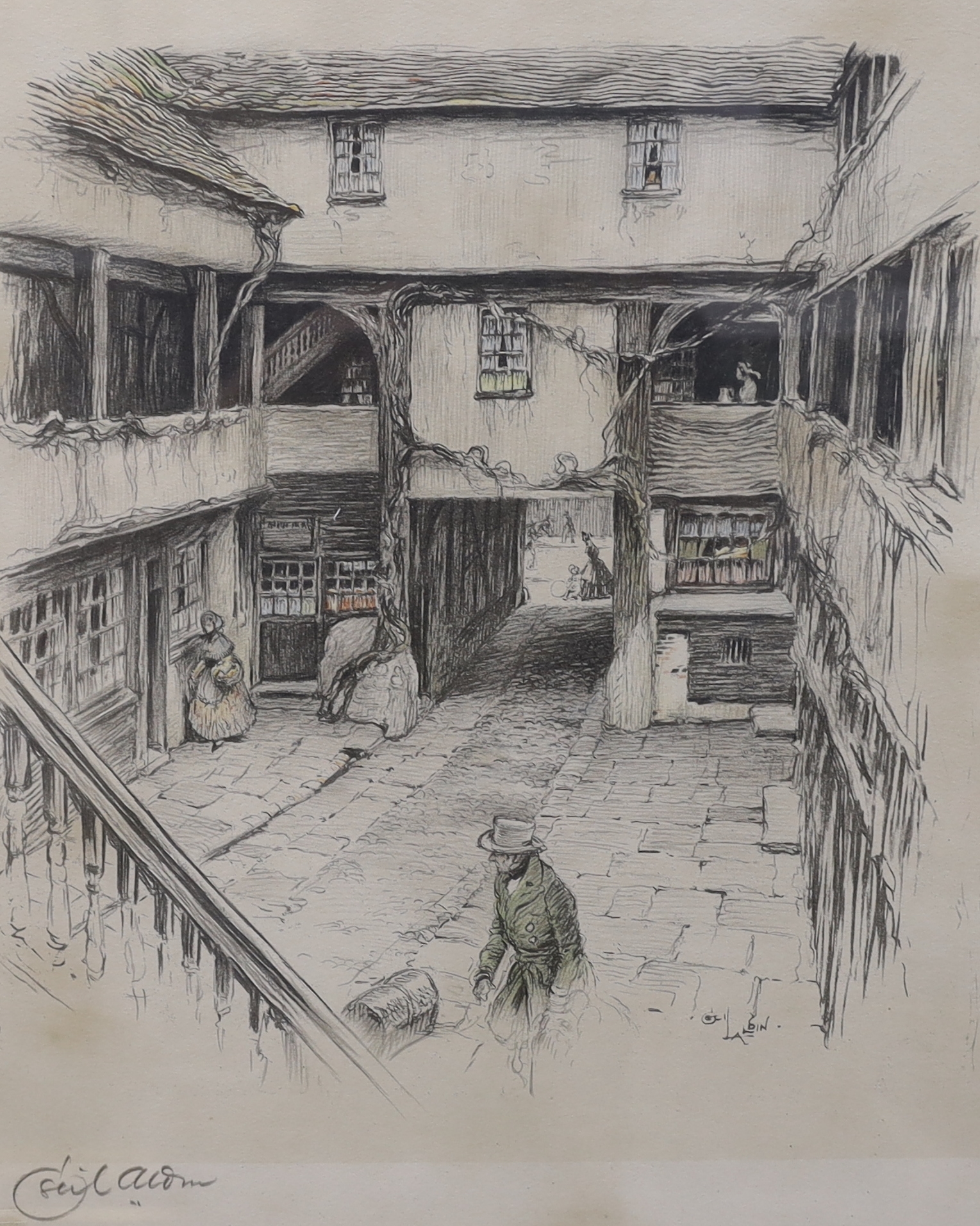 Cecil Aldin | Tavern courtyard | MutualArt