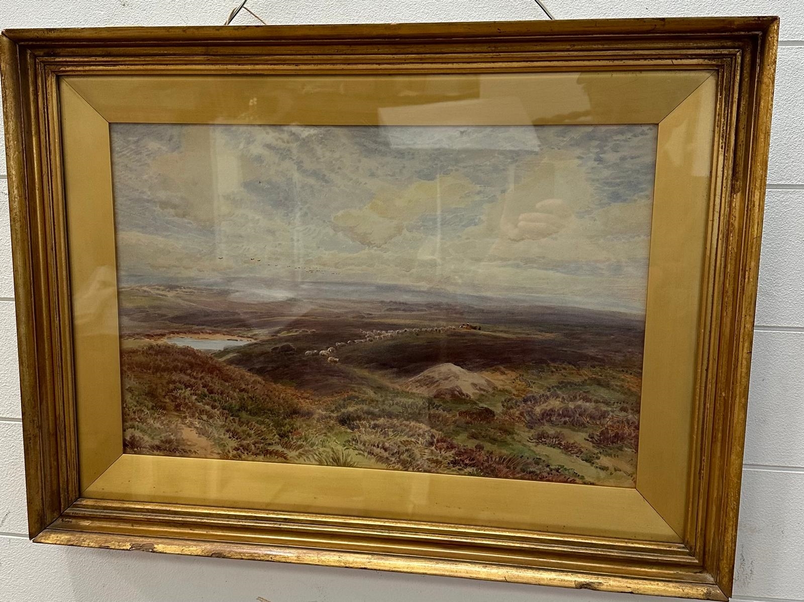 Arthur Henry Enock | a moorland landscape with sheep | MutualArt