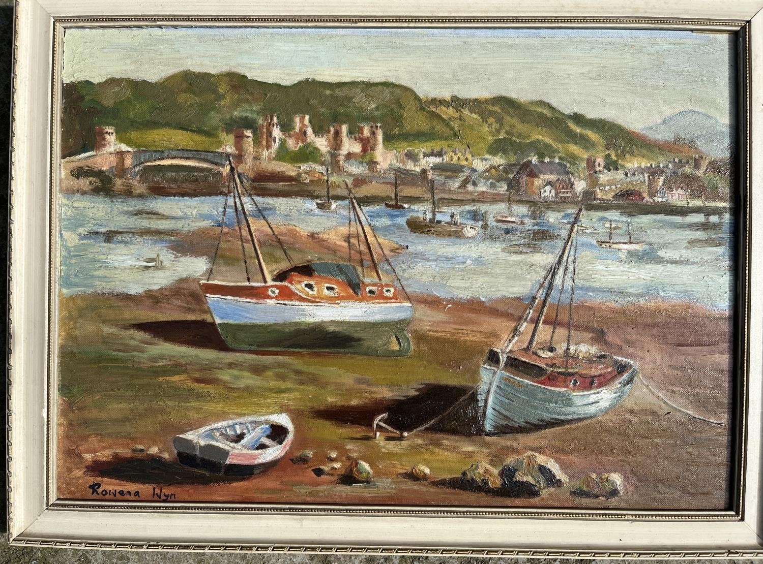 Rowena Wyn Jones | Beached boats in an estuary | MutualArt