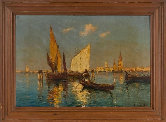 Albert Ferdinand‏ Duprat | Fischerboote vor Venedig (1882) | MutualArt