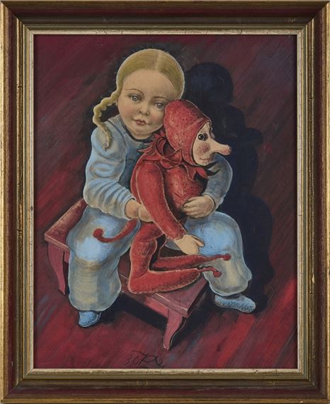 Kurt Günther | Mädchen mit Kasperle (1955) | MutualArt