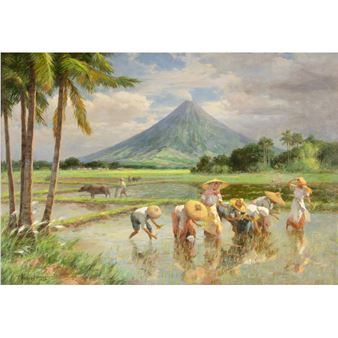 Fernando Amorsolo | Rice planting (1951) | MutualArt