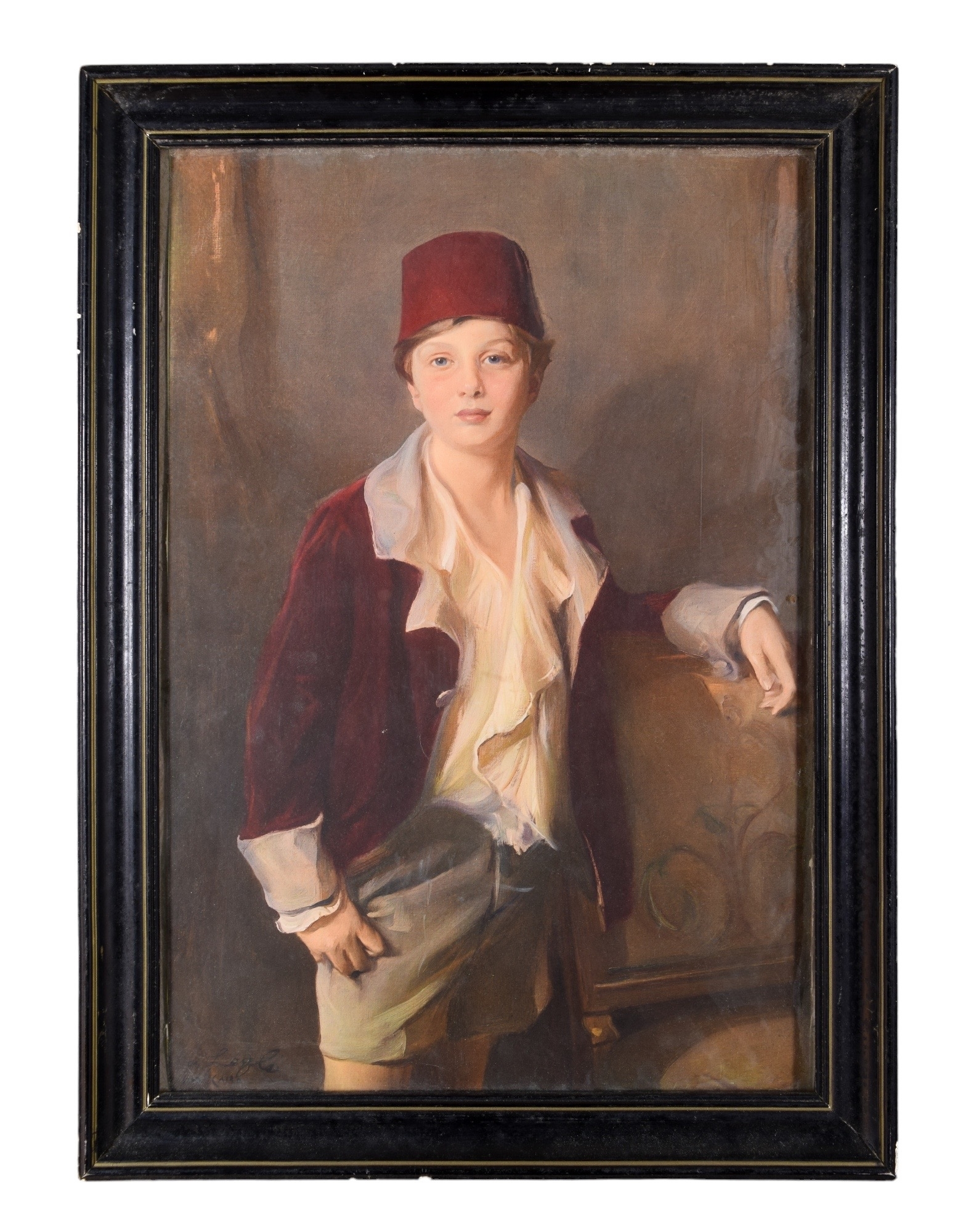 Philip Alexius de Laszlo | Portrait of a young boy in a fez | MutualArt