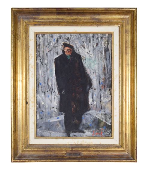 Seif Wanly | Self Portrait in winter clothes with brush | MutualArt