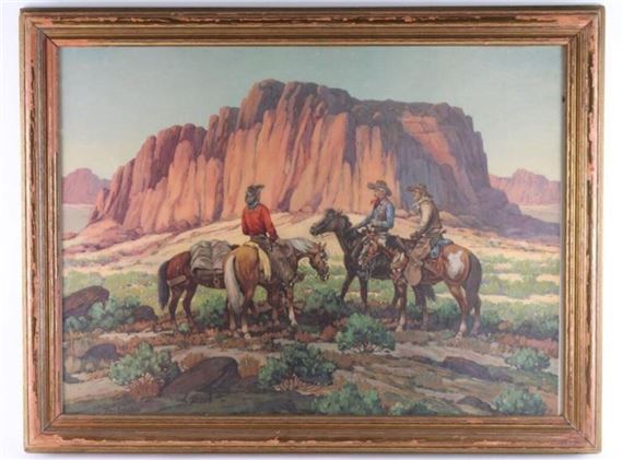 Tillman Parker Goodan | Cowboy atop a bucking bronco | MutualArt