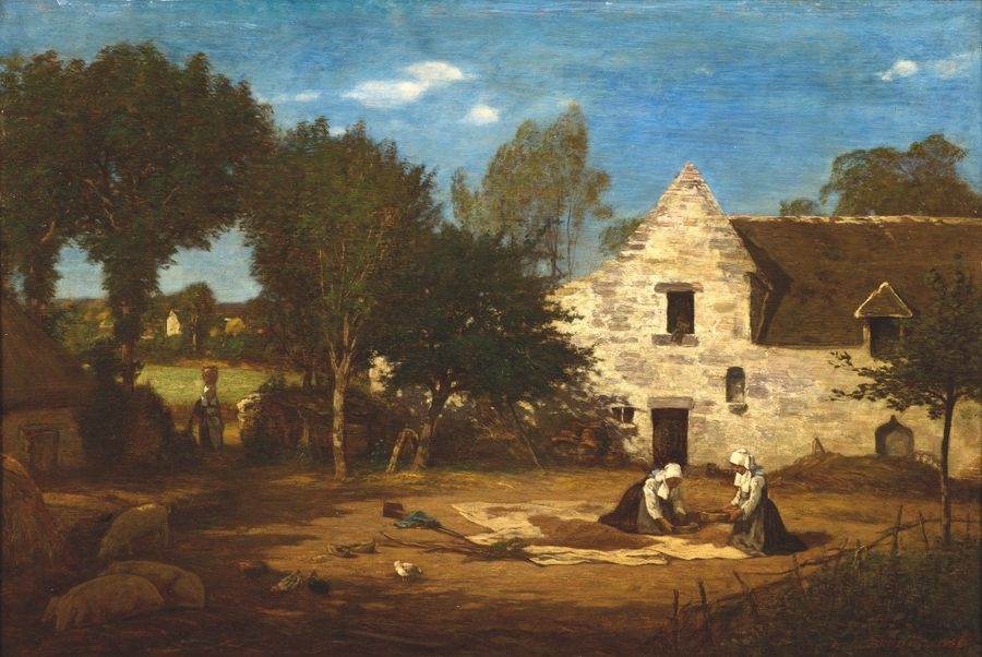 Eugène Louis Boudin | Farm near Quimper (1858) | MutualArt