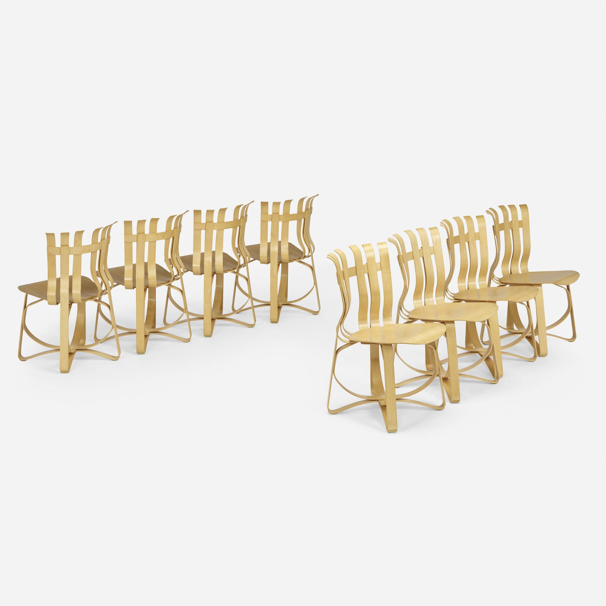 Frank Gehry | Hat Trick chairs, set of eight (1990 - 2001) | MutualArt