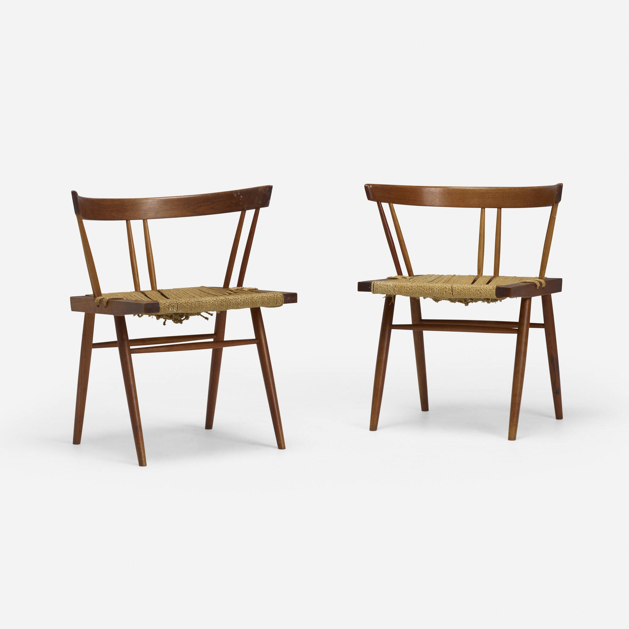 George Nakashima | Grass-Seated chairs, pair (Circa 1976) | MutualArt