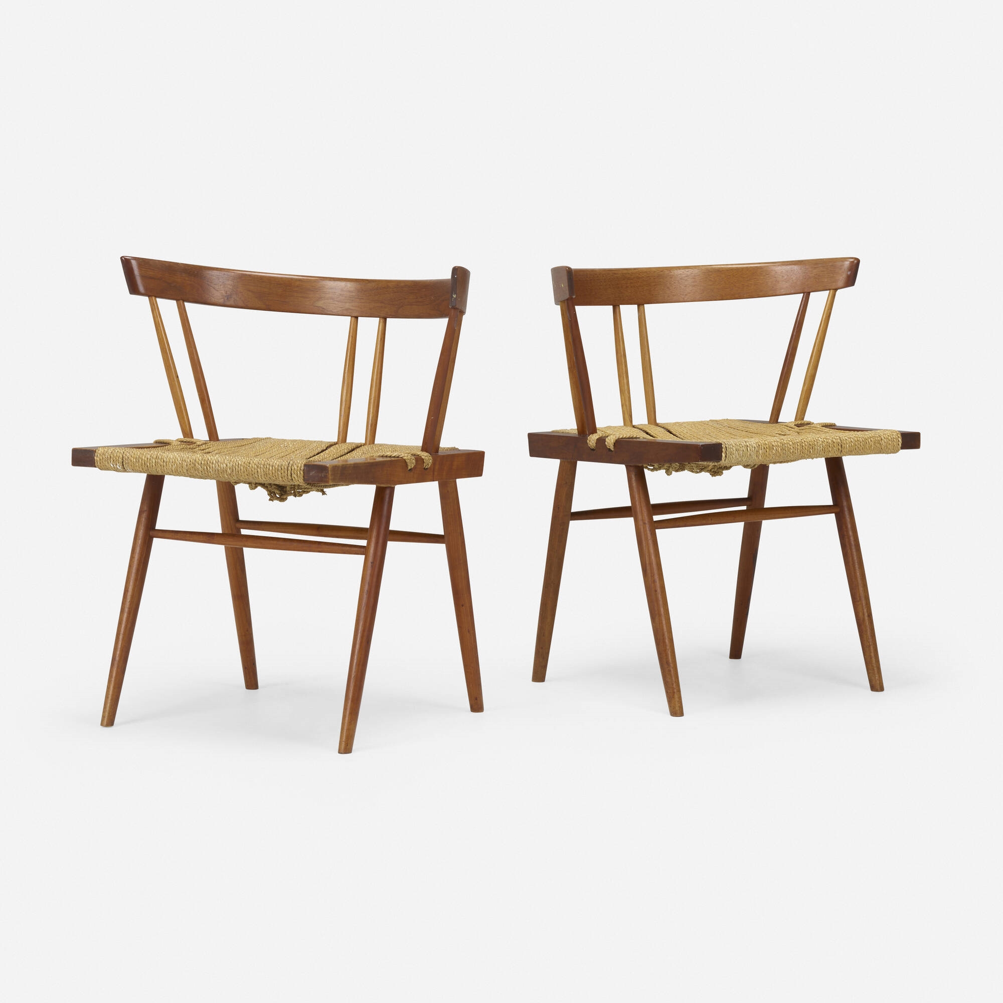 George Nakashima | Grass-Seated chairs, pair (Circa 1976) | MutualArt