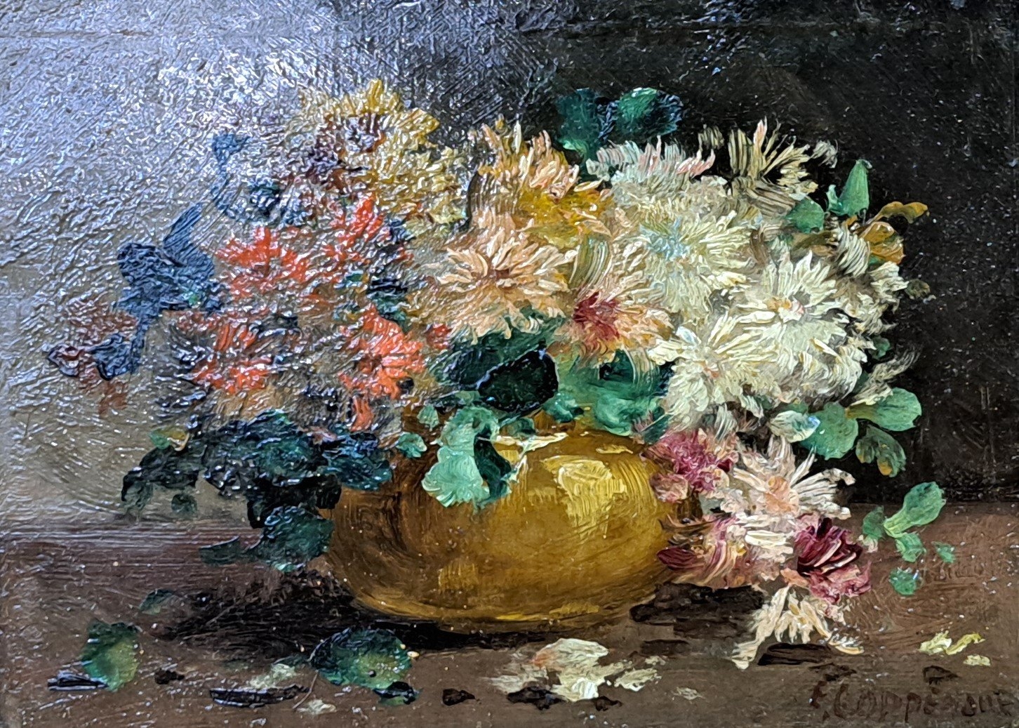 Edmond van Coppenolle | Nature morte à la corbeille de fleurs | MutualArt