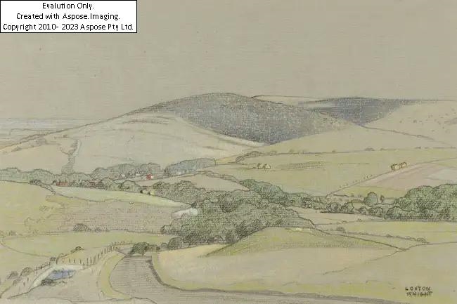 Edward Loxton Knight | British 1905–1993 - Landscape; pastel and pencil ...