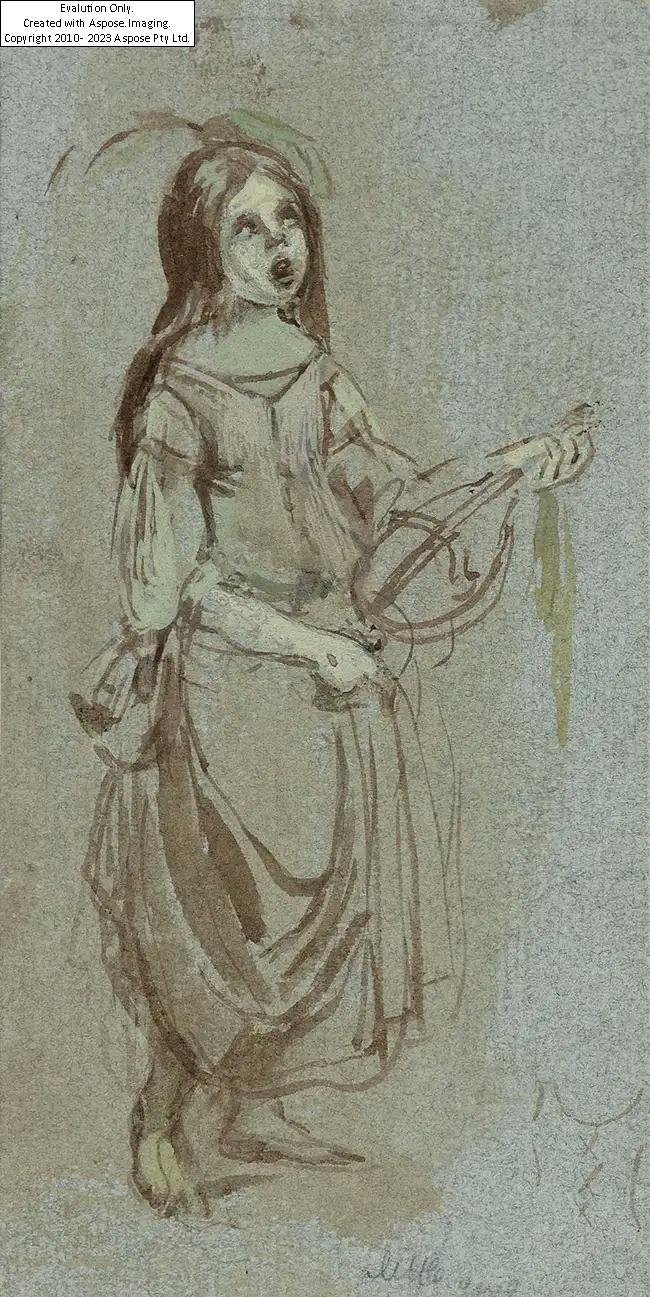 Leslie Hurry | British 1909–1978 - Child with musical instrument; ink ...