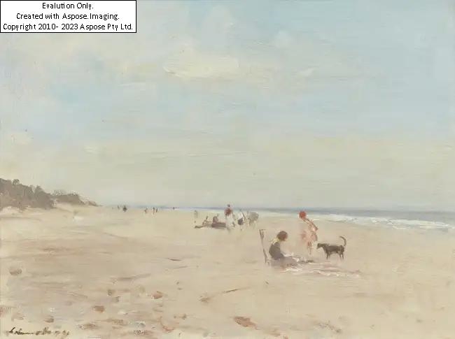 Edward Brian Seago | British 1910-1974 - Beach Scene with Figures ...