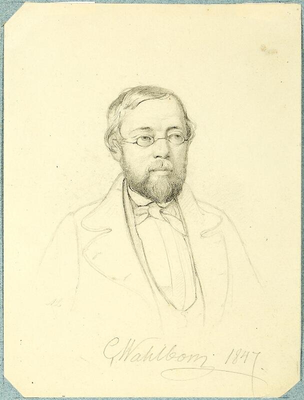 Anders Lunde | Portrait of Carl Wahlbom (1810–1858 (1847) | MutualArt