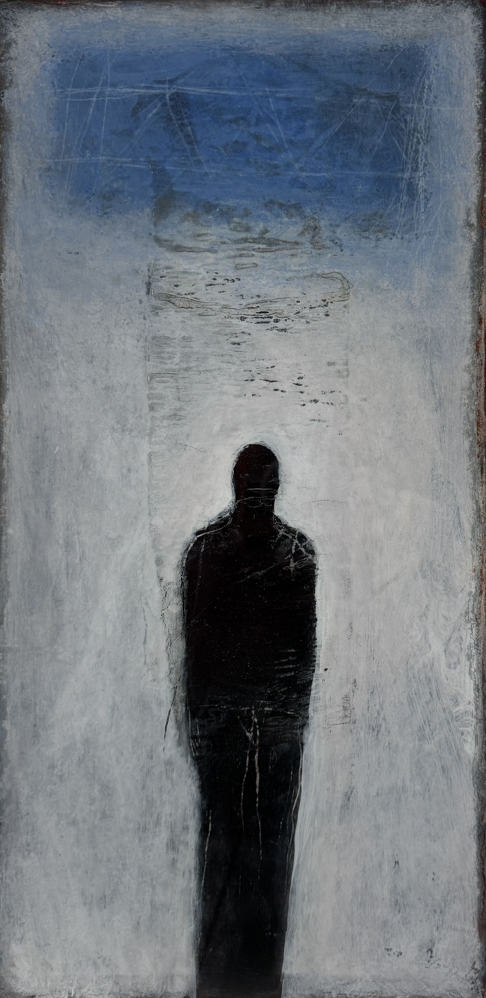 Ed Musante | Figure with Blue Rectangle (Circa 1990) | MutualArt