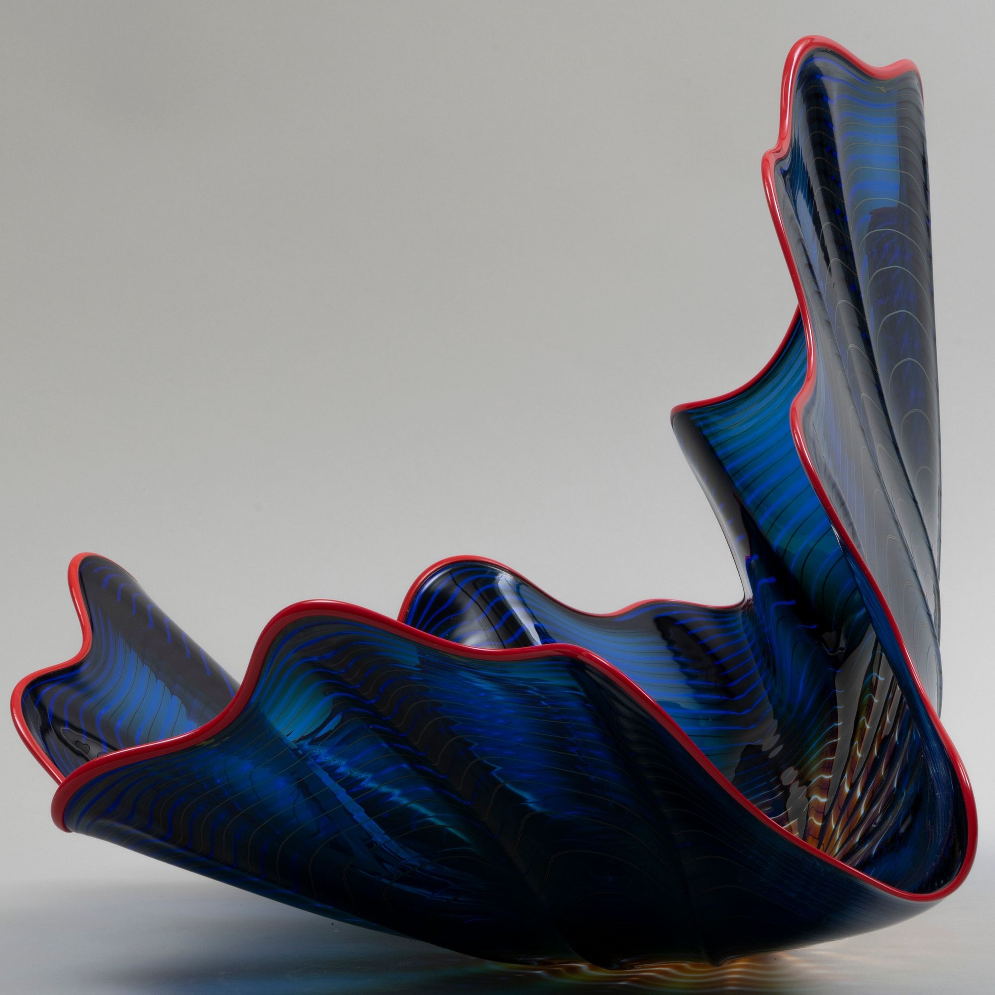 Dale Chihuly | Vivid Blue Persian Set with Bright Red Lip Wrap (1994 ...