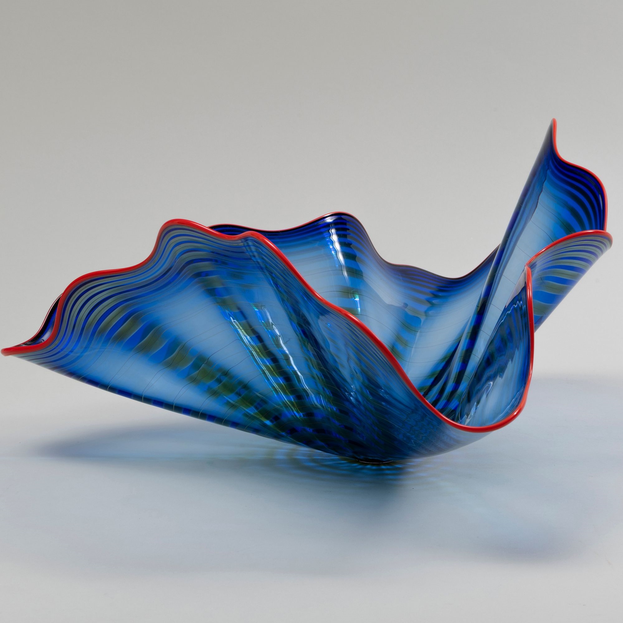 Dale Chihuly | Vivid Blue Persian Set with Bright Red Lip Wrap (1994 ...
