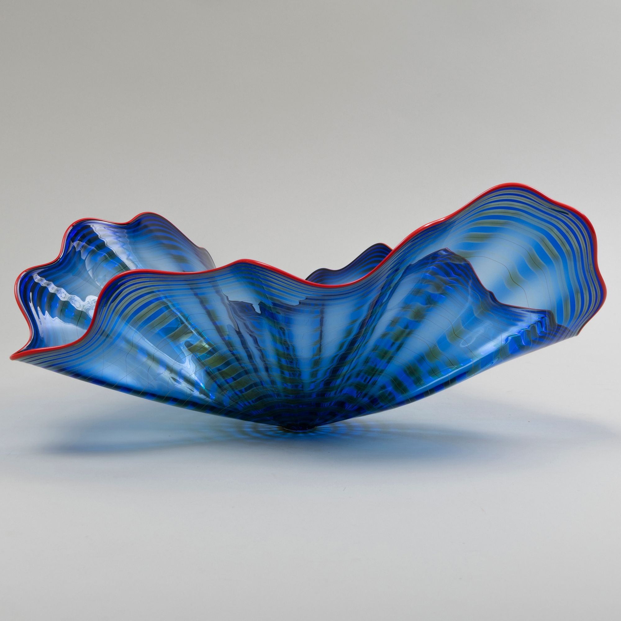 Dale Chihuly | Vivid Blue Persian Set with Bright Red Lip Wrap (1994 ...