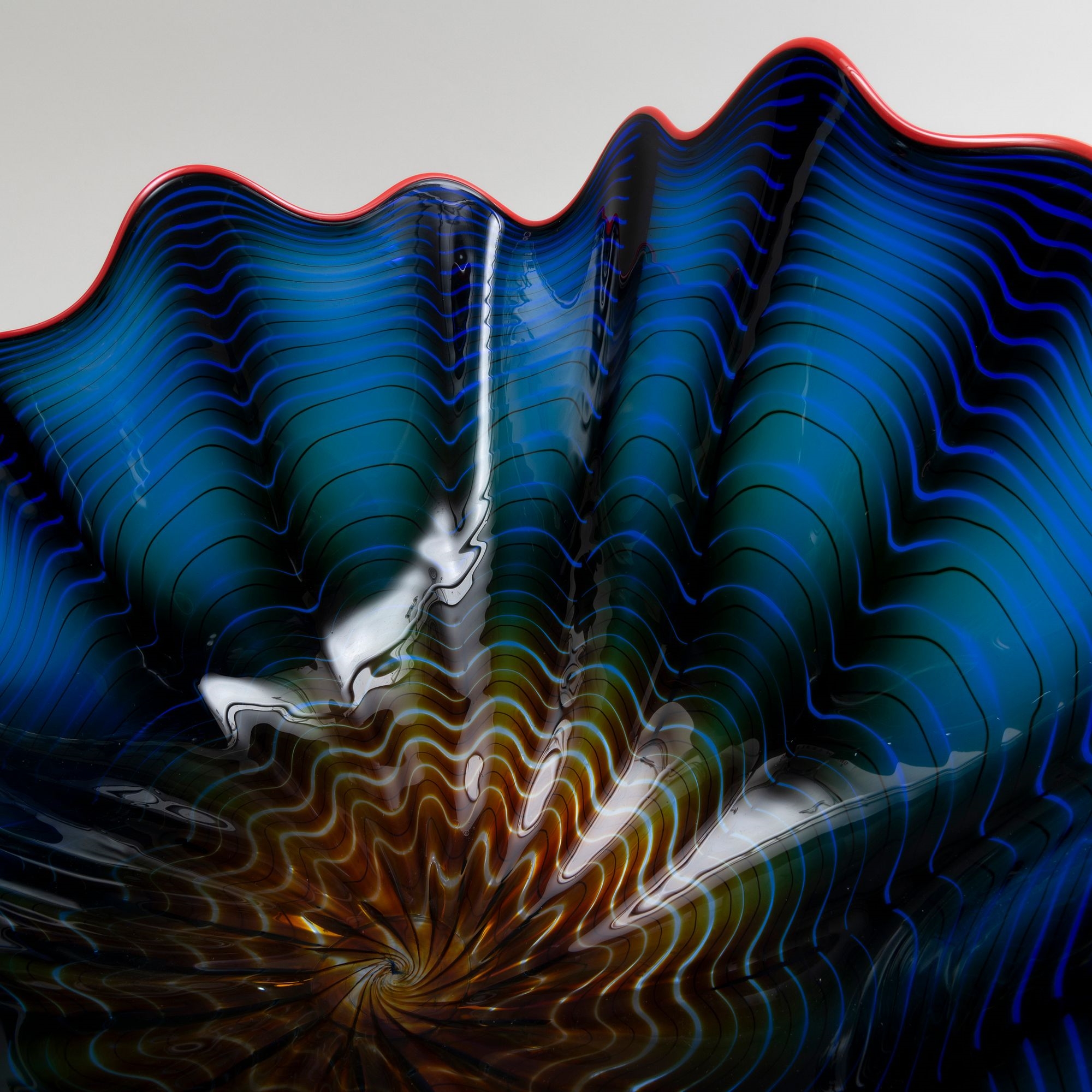 Dale Chihuly | Vivid Blue Persian Set with Bright Red Lip Wrap (1994 ...