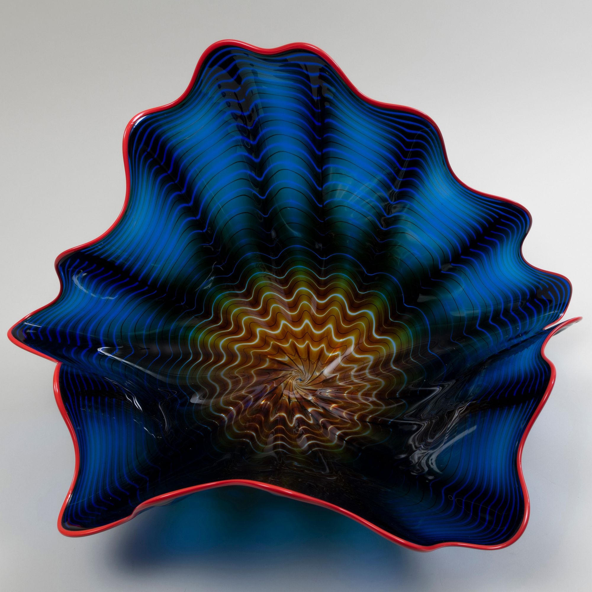 Dale Chihuly | Vivid Blue Persian Set with Bright Red Lip Wrap (1994 ...